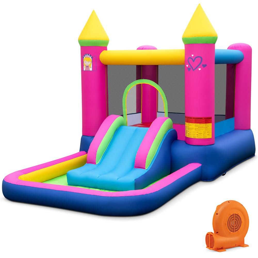 HONEY JOY Kids Inflatable Bounce House Princess-themed Bouncy Castle ...