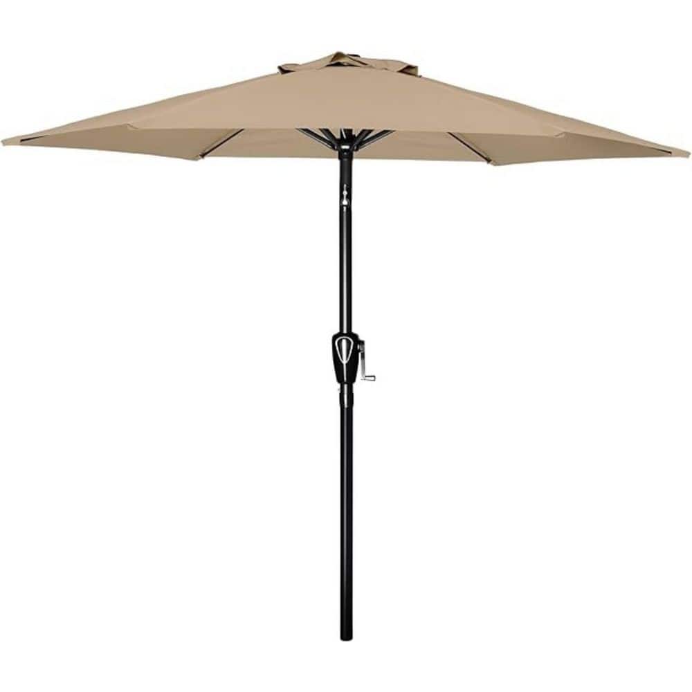 Tidoin 7.5 ft. Steel Market Tilt Patio Umbrella in Tan Umbrella-YD-183 ...