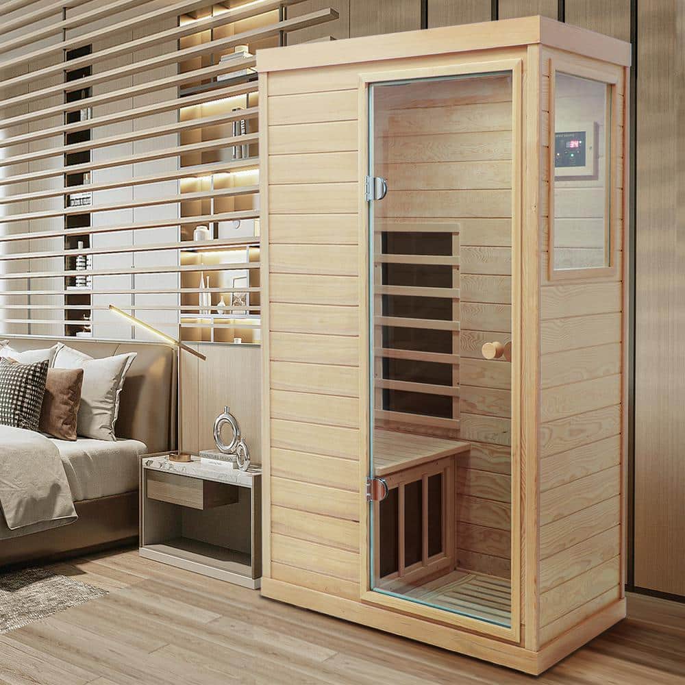 Magic Home 1-Person Mini Right Side Far Infrared Sauna with Carbon ...