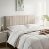 HEARTH & HARBOR Beige Queen Upholstered Headboard, Channel Stitched ...