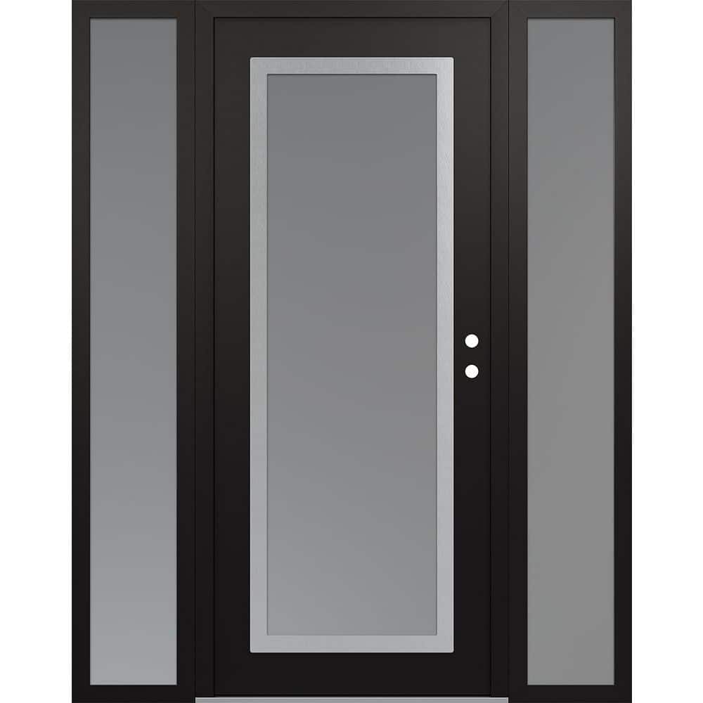 Tessari Doors C1 68 in. x 80 in. Silver P Left-Hand/Inswing Frosted ...