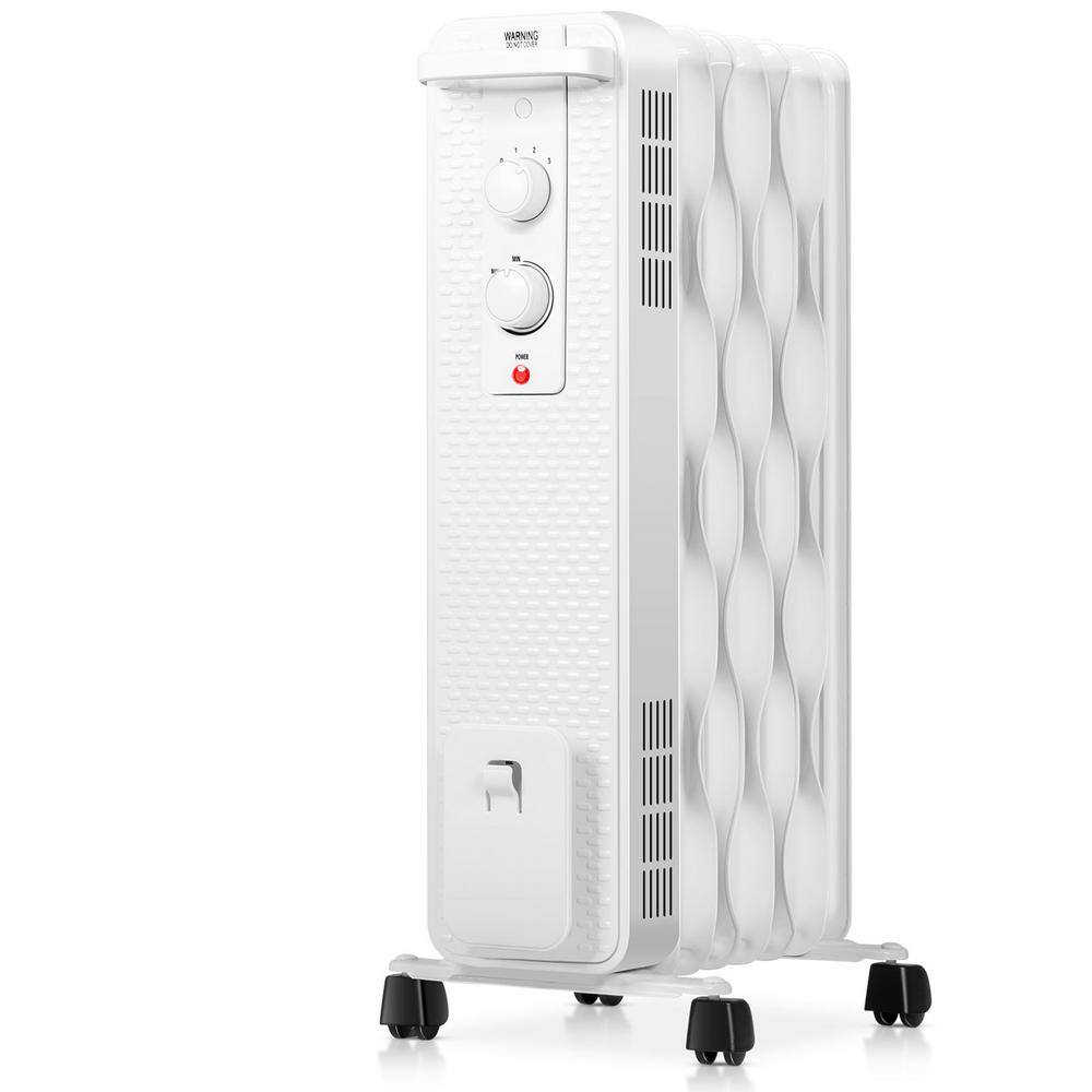 Gymax 1500-Watt Electric Oil Filled Radiator Space Heater with 3 ...