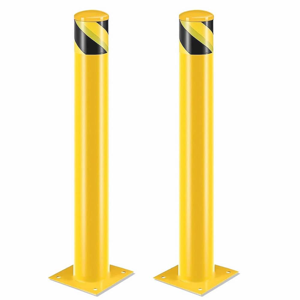 cadeninc 52 in. H x 4.5 in. D Yellow Steel Bollard Post for Traffic ...