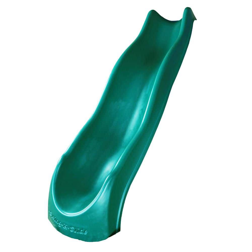 Gorilla Playsets Green 10 ft. Deep Sided Wave Playground Slide for 5 ft ...