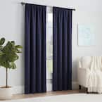 Eclipse Thermapanel Navy Solid Polyester 54 in. W x 84 in. L Room ...