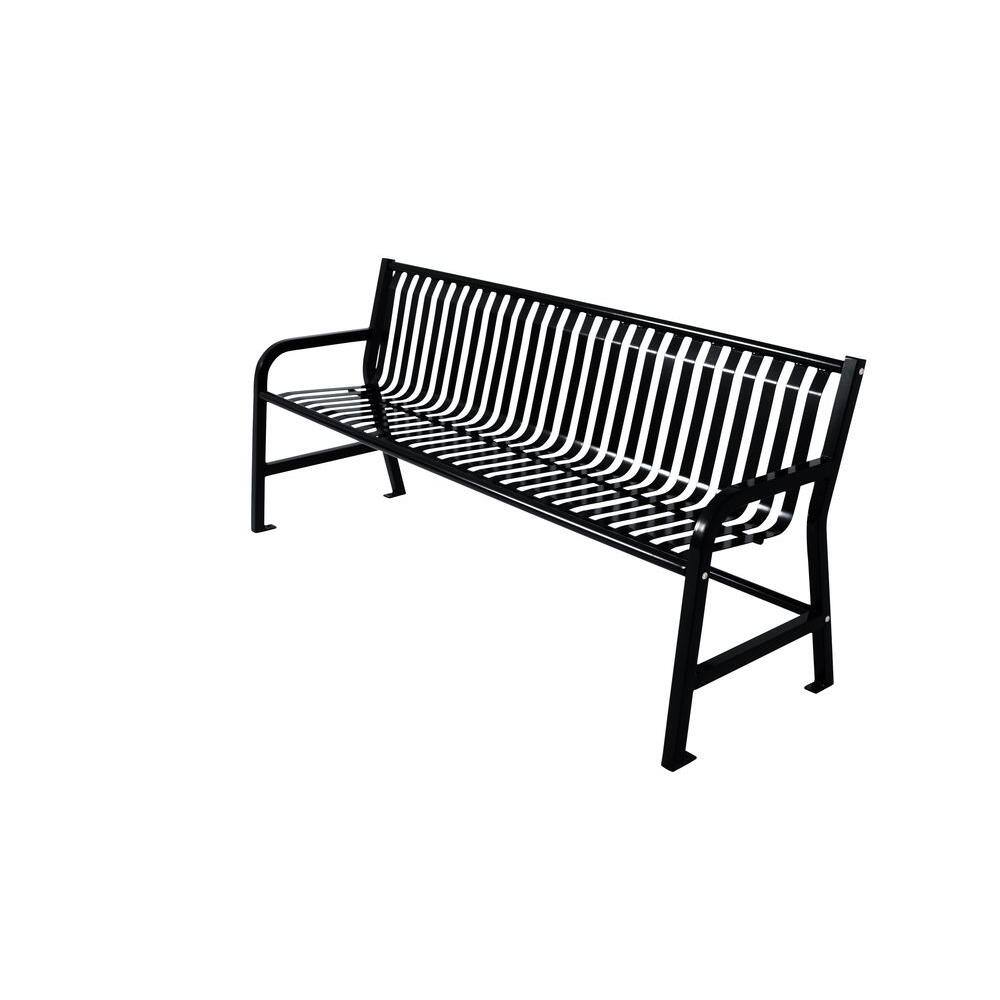 Ultra Play Jackson 6 ft. Bench with Back in Black P96-S6 - The Home Depot