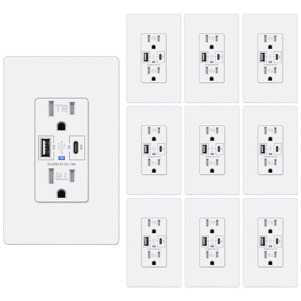 Lukyamzn 15A Tamper-Resistant Receptacle Outlet with USB-C and USB-A ...