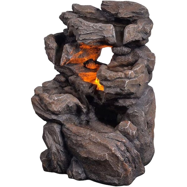 Afoxsos Tabletop Water Fountain with Automatic Pump and Natural River ...