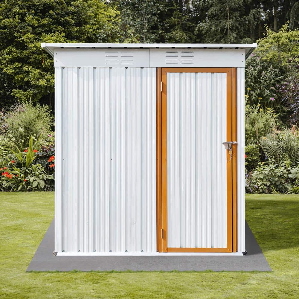 Boosicavelly 5 ft. W x 4 ft. D Metal Outdoor Storage Shed in White and ...