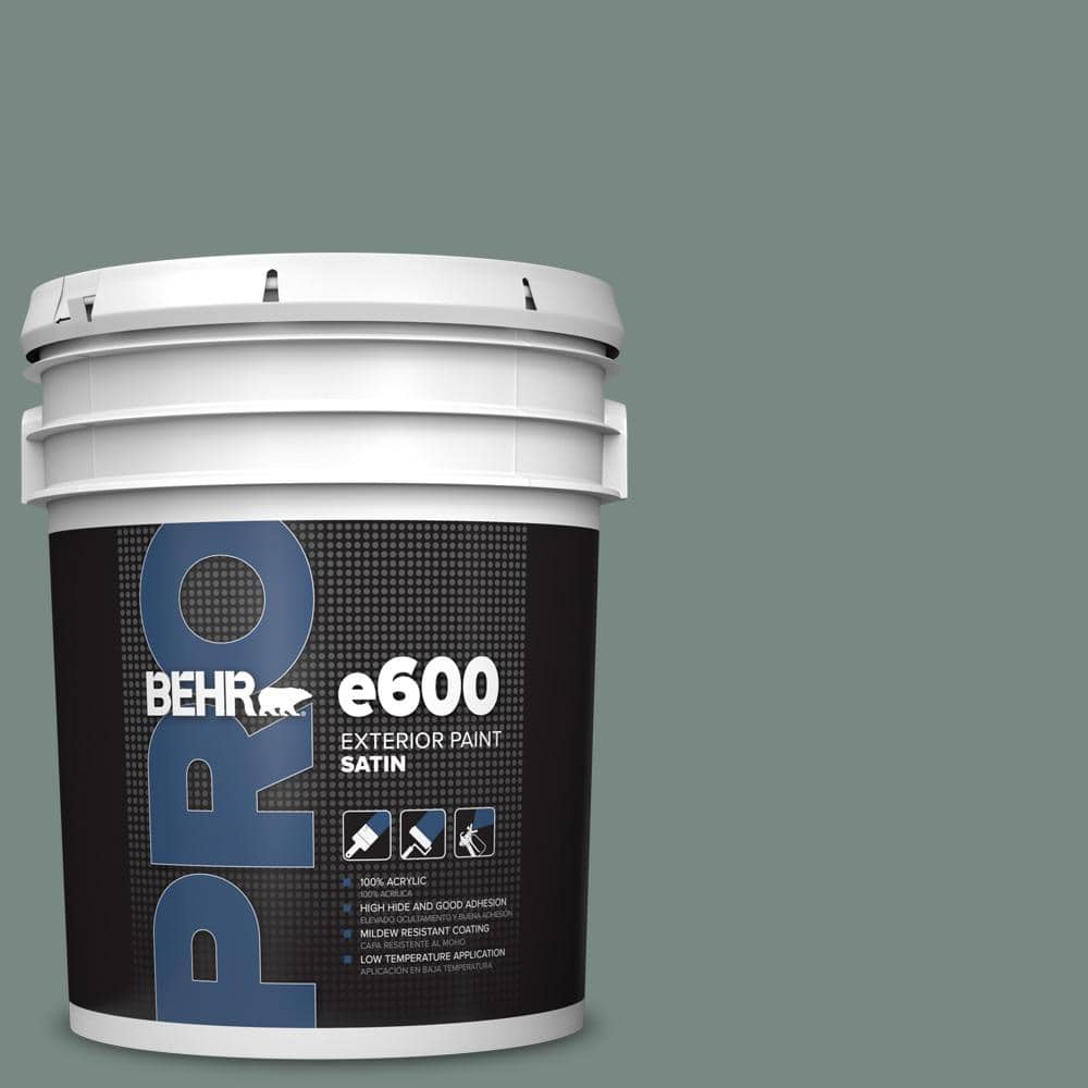 BEHR PRO 5 gal. #PPU12-16 Juniper Ash Satin Exterior Paint PR64305 ...
