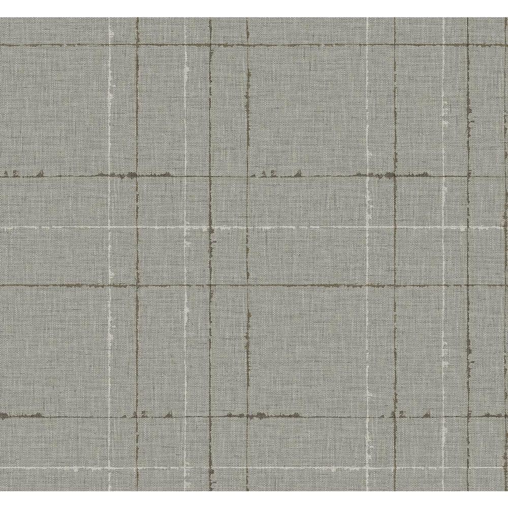 Seabrook Designs 60.75 sq. ft. Ash Gorton Plaid Embossed Vinyl Unpasted ...