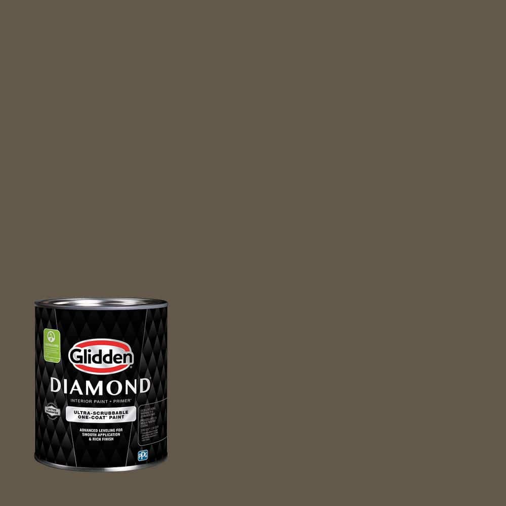 Glidden Diamond 1 qt. PPG1000-7 Chocolate Lab Satin Interior Paint with ...