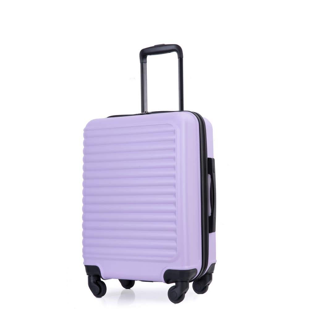 Tatahance 21.6 in. Lavender Purple ABS Lightweight Spinner Suitcase ...