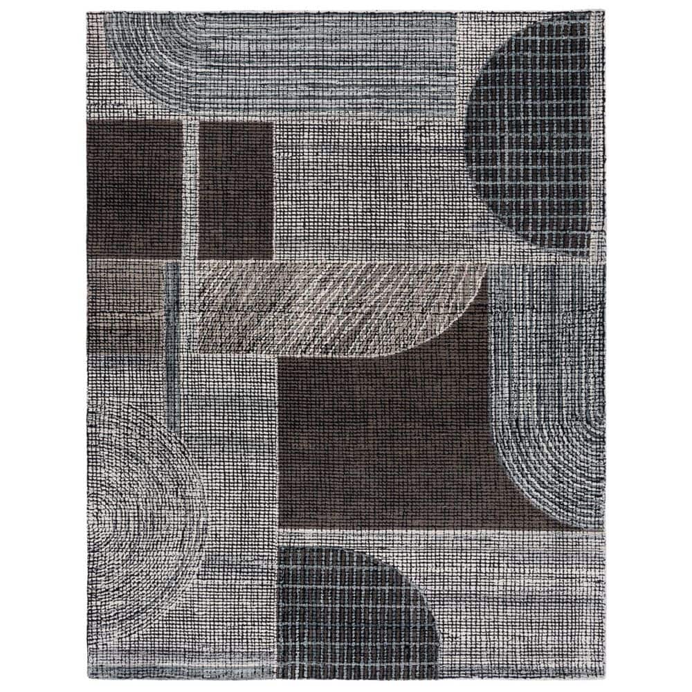 SAFAVIEH Fifth Avenue 8 ft. x 10 ft. Ivory/Gray Abstract Geometric Area ...