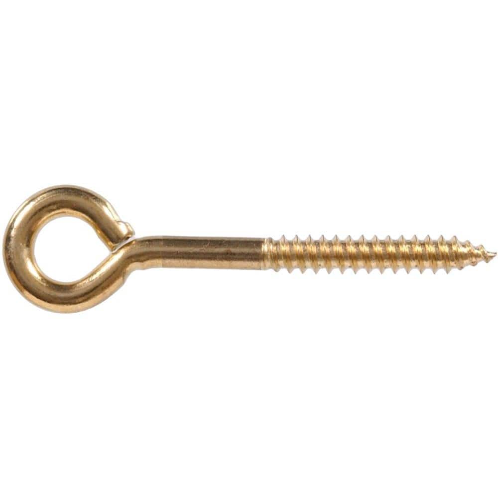 The Hillman Group 5/16 x 6 in. Brass Plated Lag Thread Screw Eye (10 ...