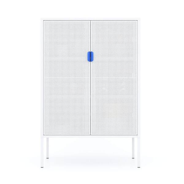 FUNKOL 31.5 in. W 2-Door Ventilated Metal Locker Storage Cabinet with 2 ...