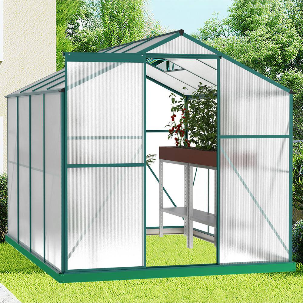 unique choice 6' x 8' Outdoor Heavy Duty Walk-in Plant Polycarbonate Greenhouse HD2505S00018 ...