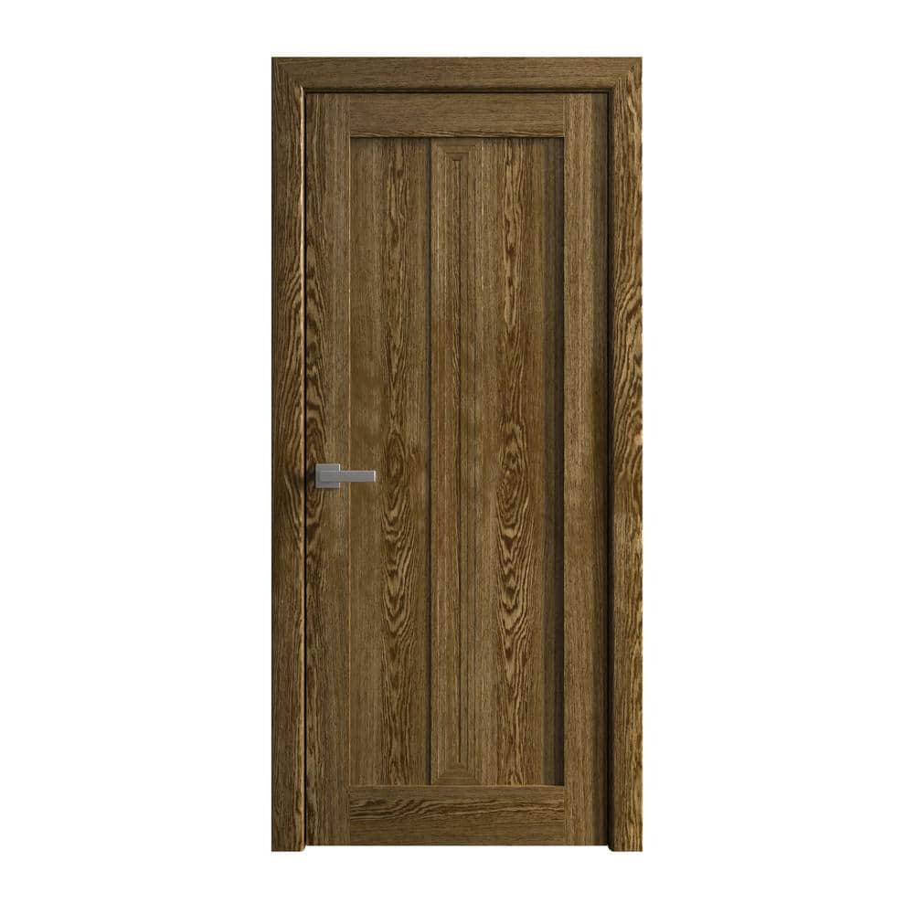Sartodoors 42 in. x 80 in. Painted White Oak Color Solid Wood Swing ...