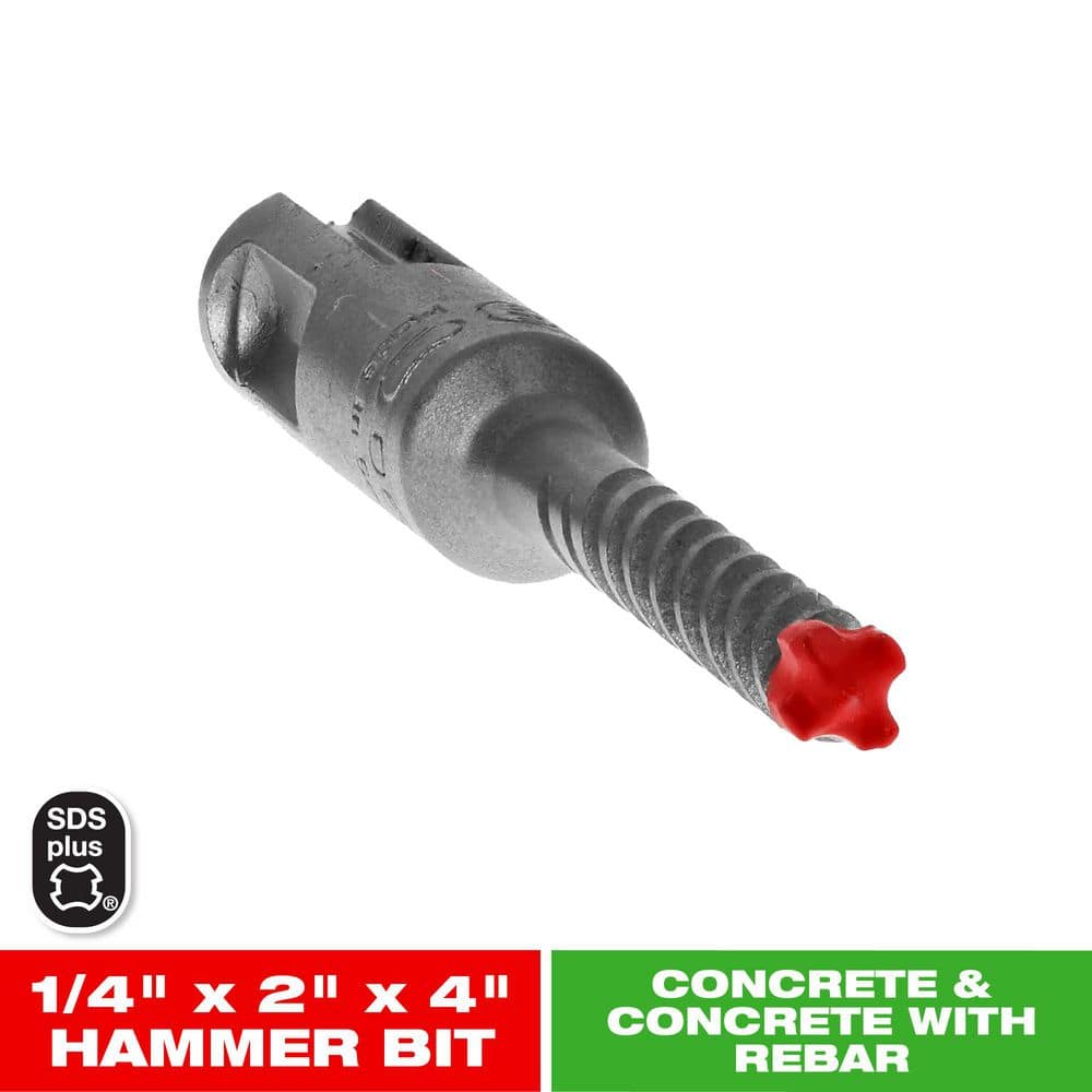 DIABLO 1/4 in. x 2 in. x 4 in. Rebar Demon SDS-Plus 4-Cutter Full ...