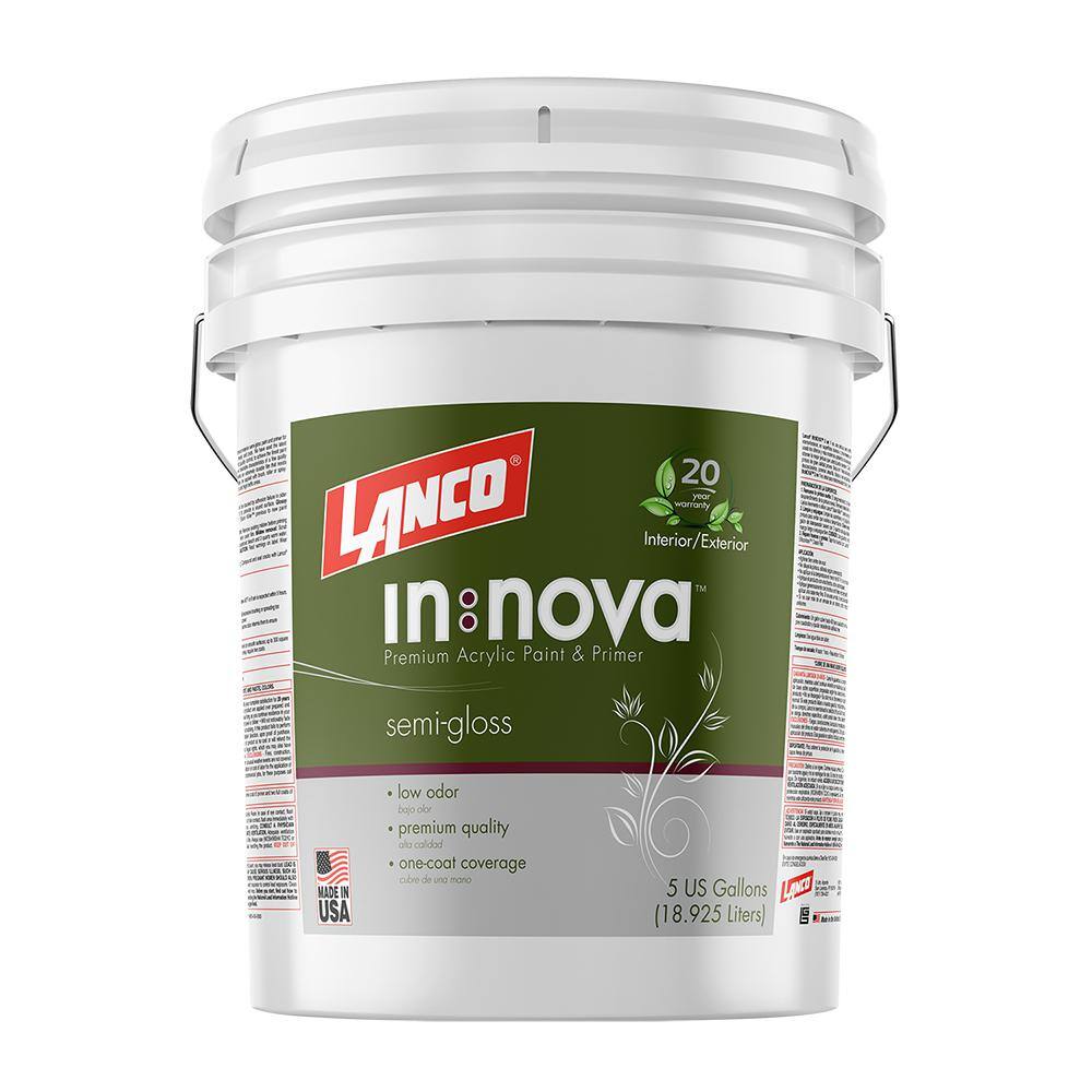 Lanco 5 Gal. Innova 2-in-1 Paint and Primer White and Pastel Base ...