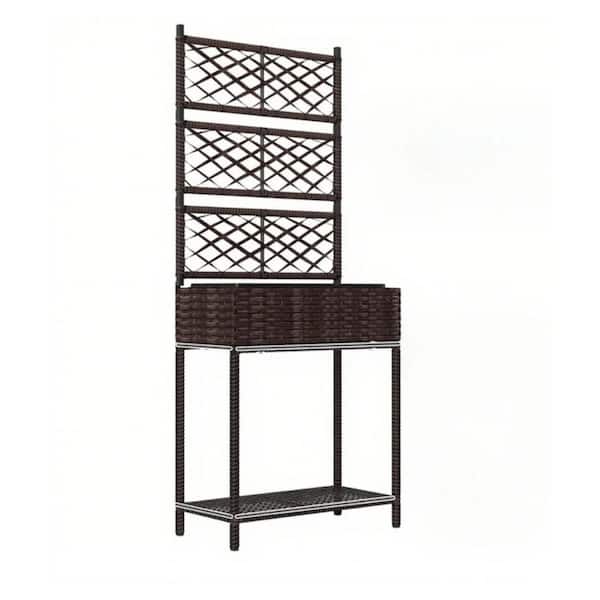 Wellco Premium Plastic Raised Garden Bed Planter Box with Trellis ...