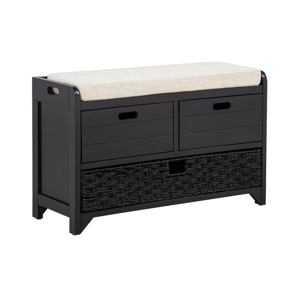 Best Master Furniture Rowan Espresso Storage Bedroom Bench with 2 ...