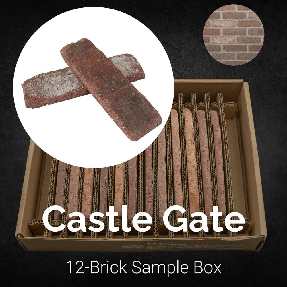 Old Mill Brick Sample Box Castle Gate Thin Brick 7.625 in. x 2.25 in. x ...