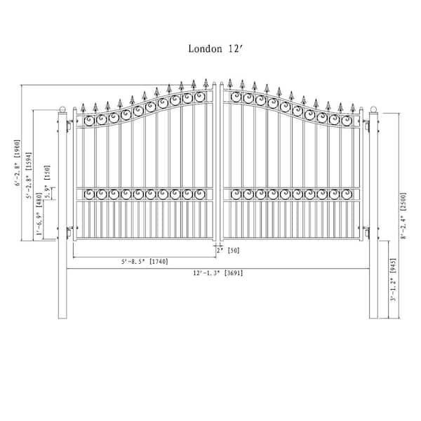 12 ft - Driveway Gate Kit - Metal Fence Gates - The Home Depot