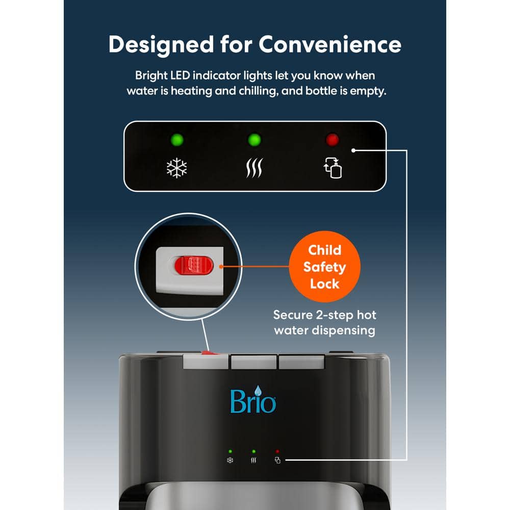 Brio Hot Cold and Room Temp Water Dispenser Cooler Bottom Load, Tri ...