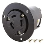 AC WORKS 30-Amp 250-Volt NEMA L6-30R Flush Mounting Locking Industrial Grade Receptacle FML630R ...