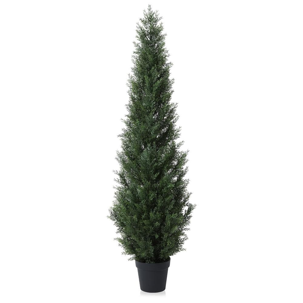 DR.Planzen 5 ft. Artificial Indoor/Outdoor Topiary Cedar Tree, Fake ...