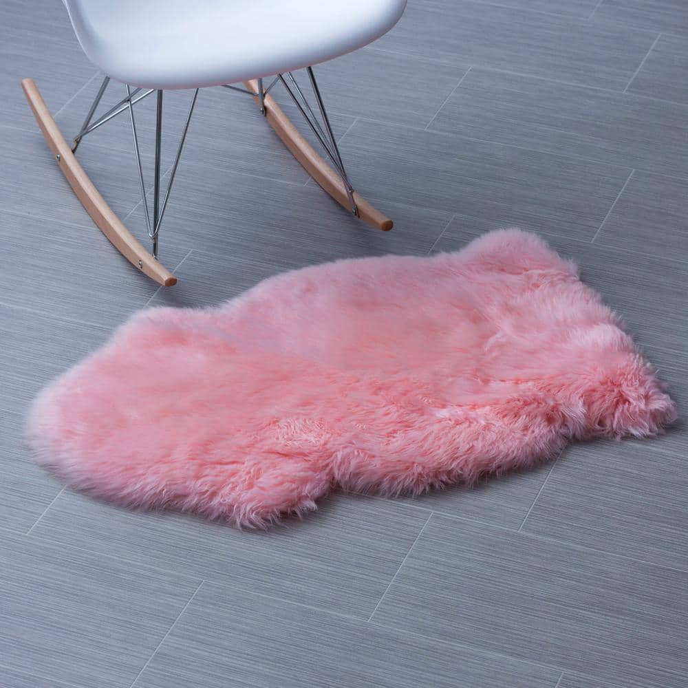 Super Area Rugs Candy Floss Pink 2 ft. x 3 ft. Genuine New Zealand ...