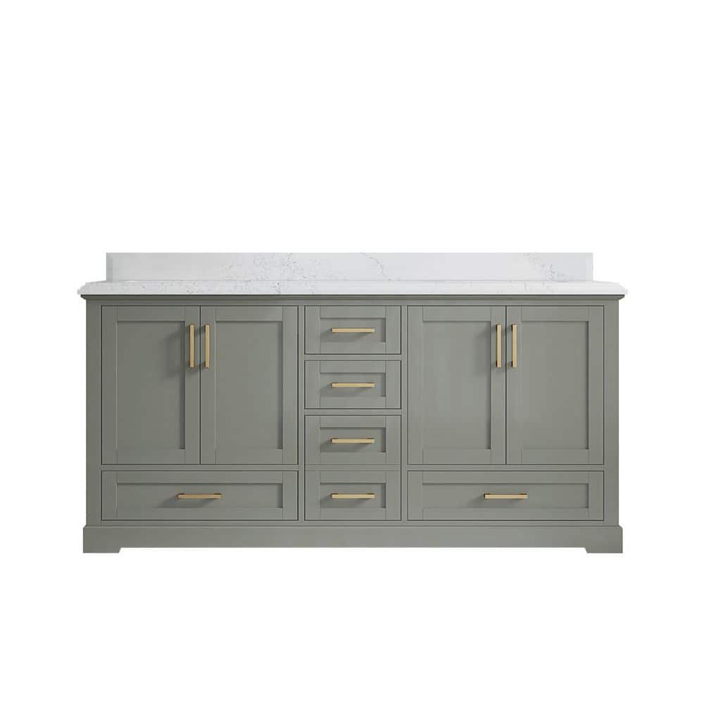 Willow Collections Boston 72 in. W x 22 in. D x 36 in. H Double Sink ...