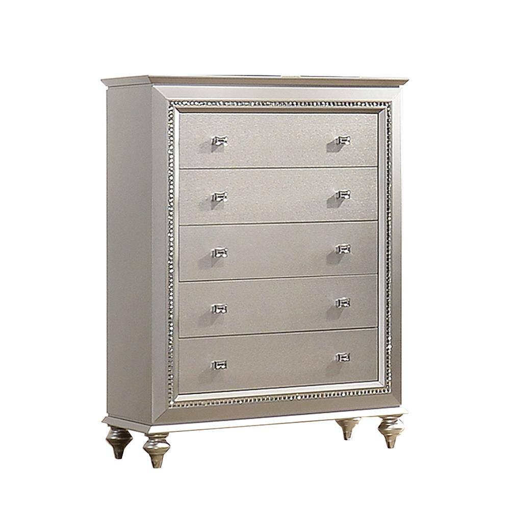 Acme Furniture Kaitlyn 5-Drawer Champagne Chest of Drawer 54 in. x 18 ...