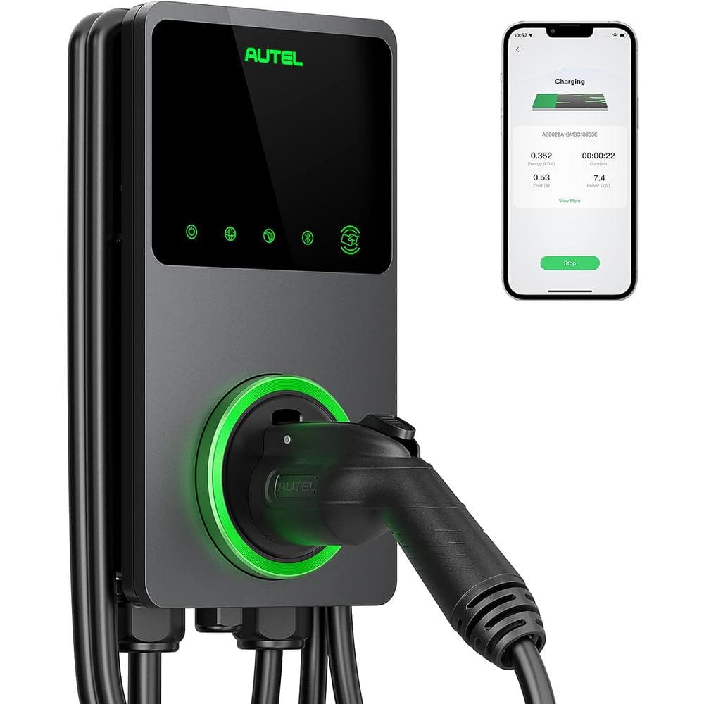 AUTEL EV Charger Level 2, 40 Amp, J1772 Wi-Fi and Bluetooth Enabled 25 ...