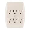 GE 15- Amp 125-Volt AC 6-Outlet Grounded Adapter- Wall Almond 54946 ...