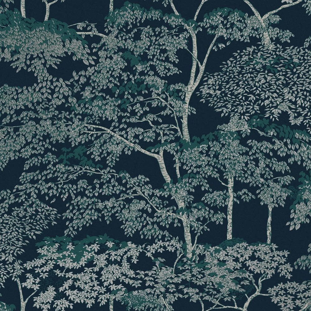 Graham & Brown Idyll Tree Navy Wallpaper 119681 - The Home Depot