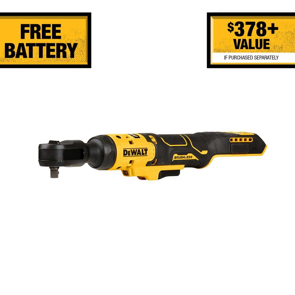 DEWALT ATOMIC 20V MAX Cordless 3/8 in. Ratchet (Tool Only) DCF513B ...
