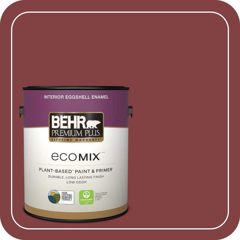 BEHR PREMIUM PLUS 1 gal. #S-H-130 Red Red Wine Eggshell Enamel EcoMix ...