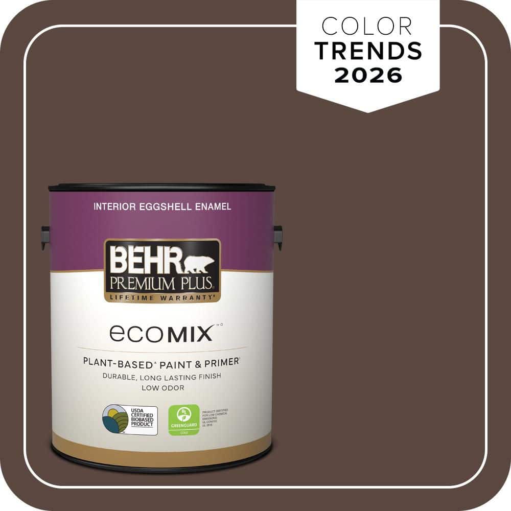 BEHR PREMIUM PLUS 1 gal. #N170-7 Baronial Brown Eggshell Enamel EcoMix ...