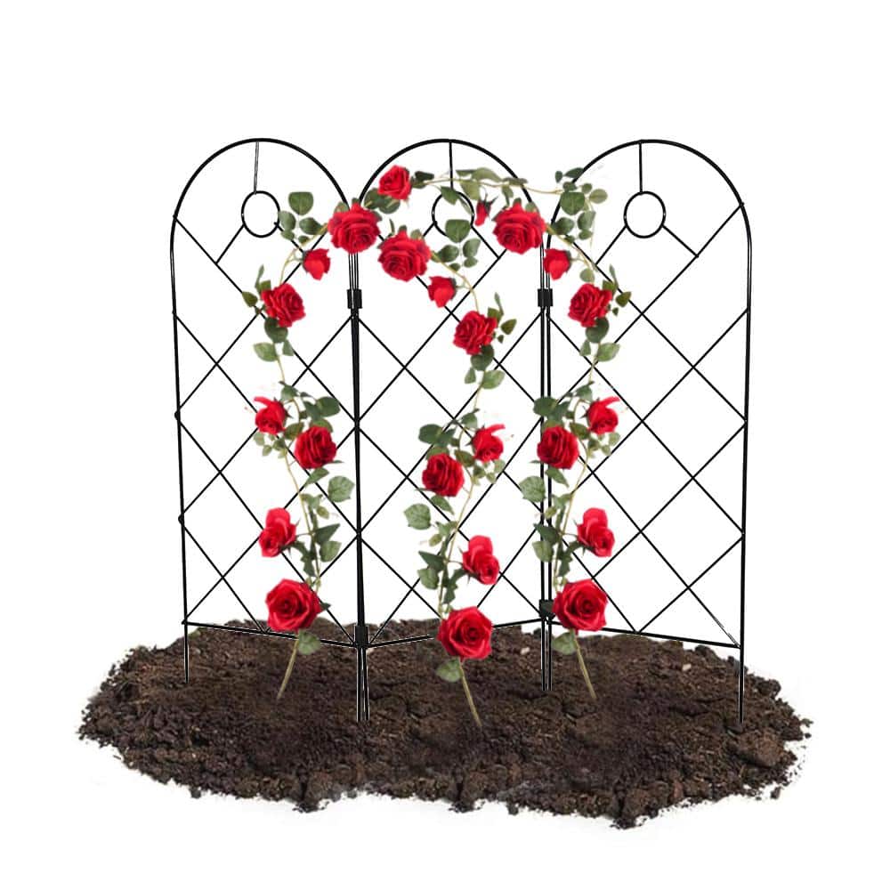 Ecostake 23 in. x 8 in. Grid Metal Vine Trellis Plant Support for ...
