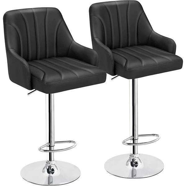 VECELO Swivel Adjustable Bar Stools with Back for Kitchen Counter ...