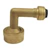 Tectite 1/4 in. (3/8 in. ) Brass Push-To-Connect x 3/4 in. Garden Hose Thread 90-Degree ...