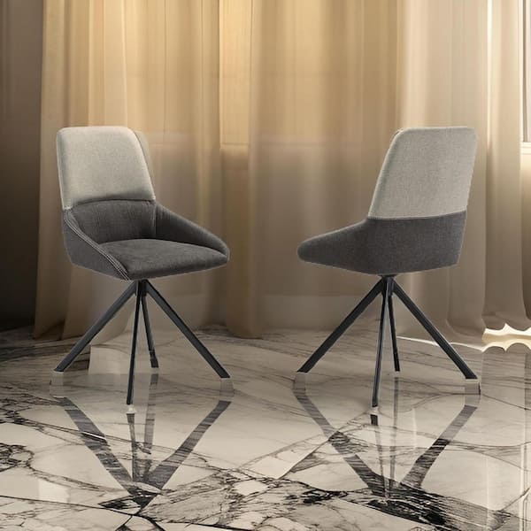 HOME IMPORTS EMPORIUM Black/Gray Fabric Upholstered Metal Frame Dining ...