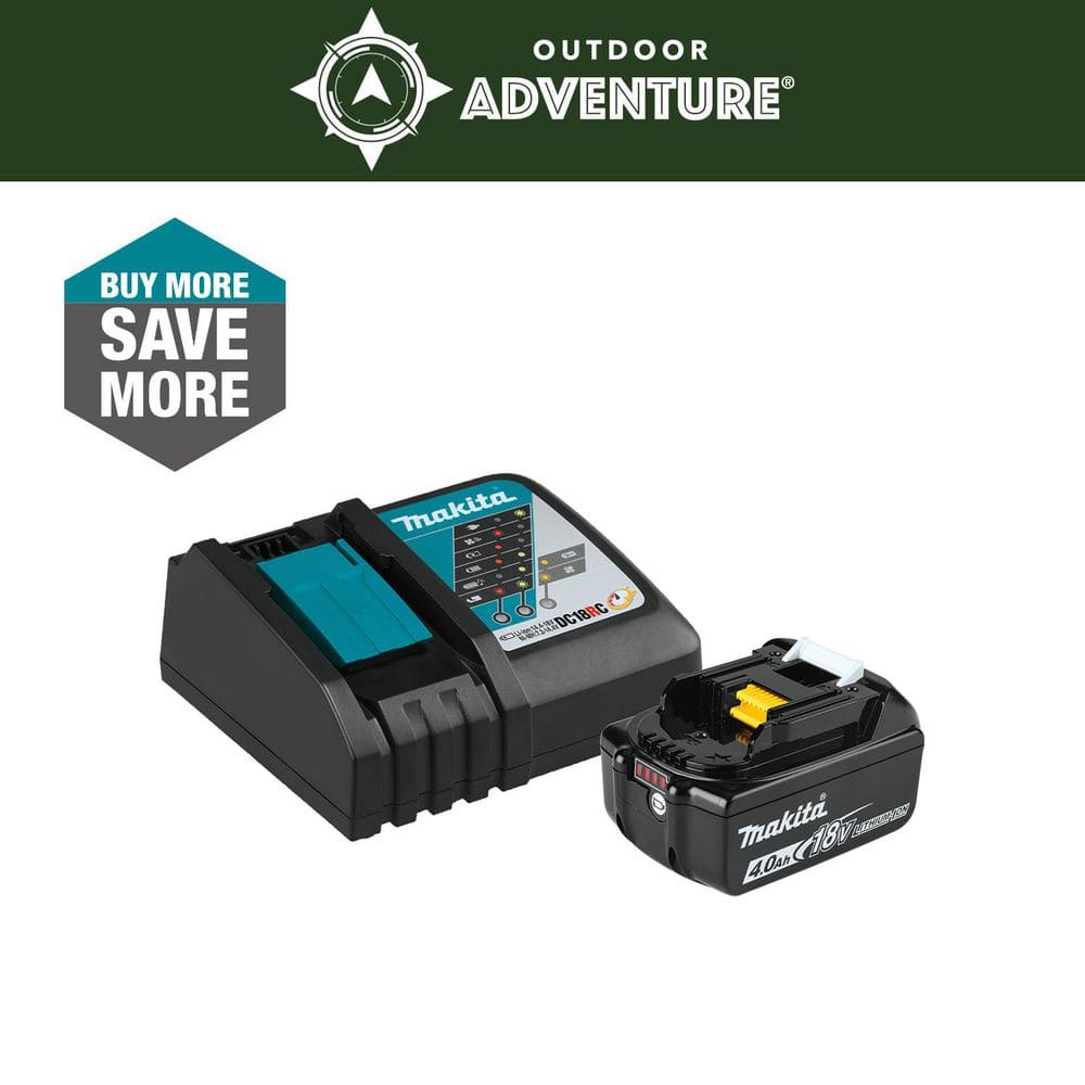 Makita Outdoor Adventure 18V 4.0Ah LXT Lithium-Ion Battery and Charger ...