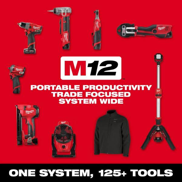 Milwaukee Men's Large M12 12V Lithium-Ion Cordless AXIS Black Heated ...