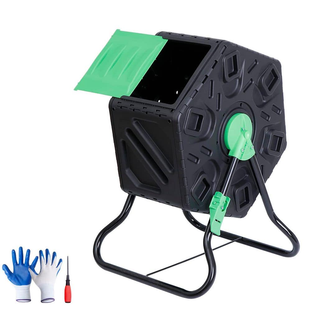 Oyezvary 18.5 Gal. Single Chamber Tumbling Composter Heavy Duty Steel ...