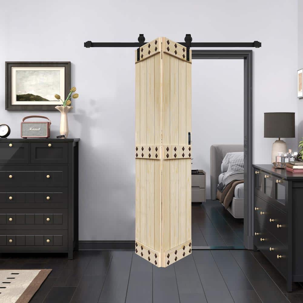 ISLIFE Mid-Bar Style 48" x 84" (24'' x 84'' x2Panels) Unfiinished Solid ...