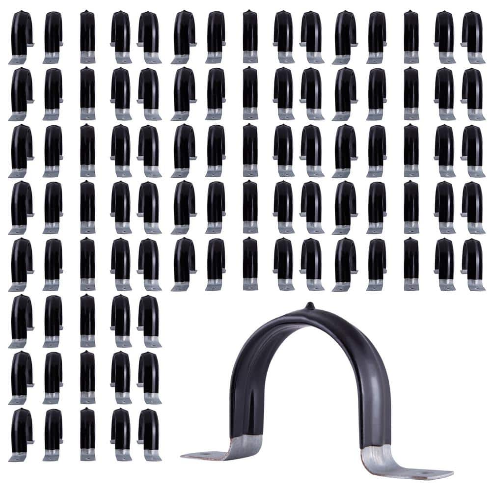 PLUMBFLEX 1/2 in. 2-Hole Pipe Strap U Bracket Plastic Coated Galvanized ...