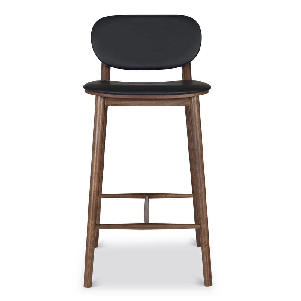 Poly and Bark Black/Walnut Bonato Leather Counter Stool DI-701-BKWL ...
